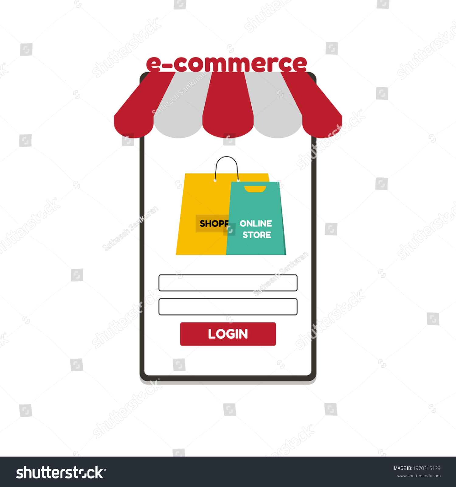 Mobile Phone Ecommerce Vector Illustration Concept Stock Vector ...