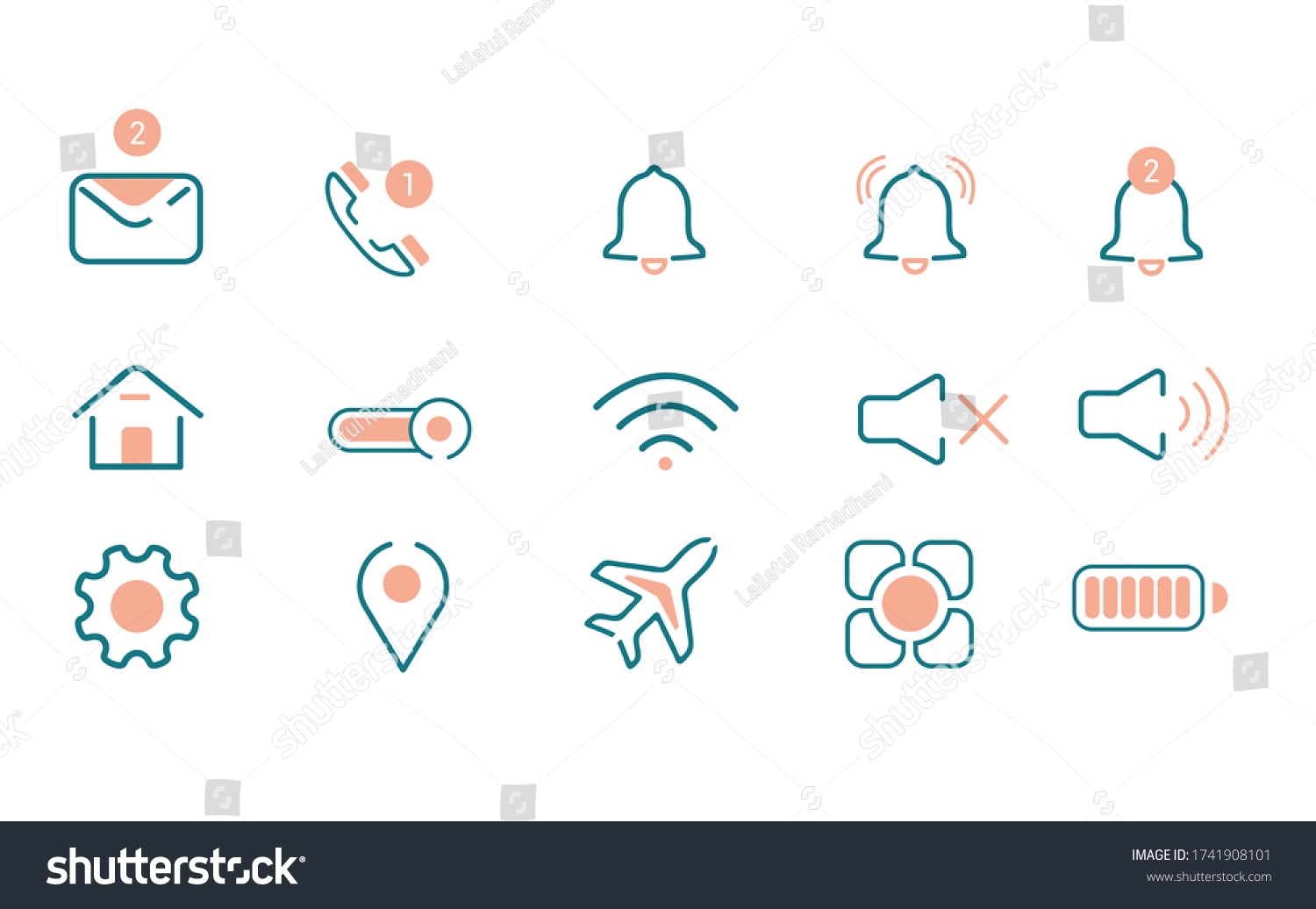 Mobile Phone Icon Set Design Stock Vector (Royalty Free) 1741908101 ...