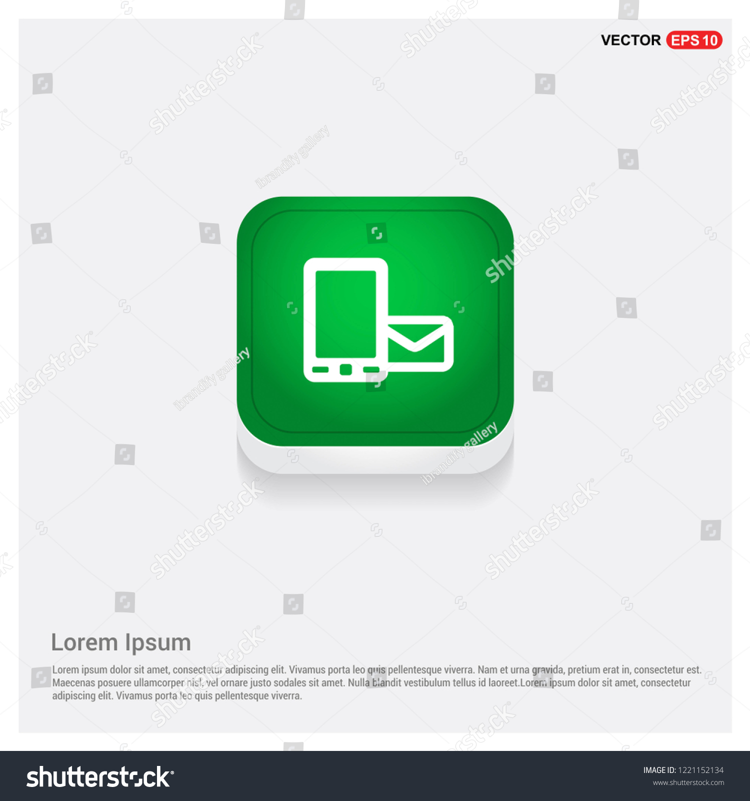Mobile Phone Icongreen Web Button Free Stock Vector (Royalty Free ...