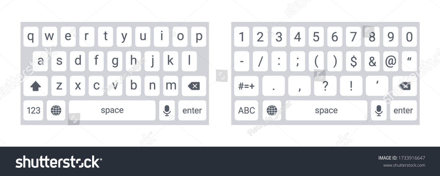 Mobile Phone Keyboard Mockup Qwerty Keypad Stock Vector Royalty Free