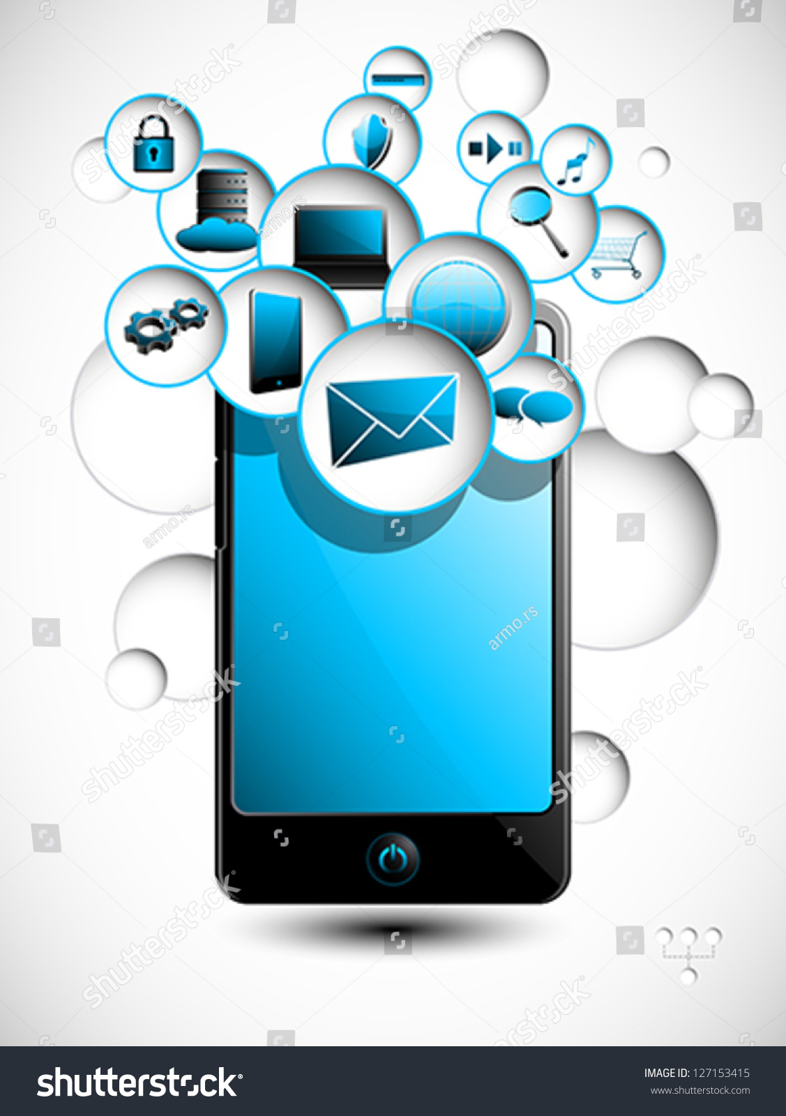 Mobile Phone Menu Stock Vector (Royalty Free) 127153415 | Shutterstock