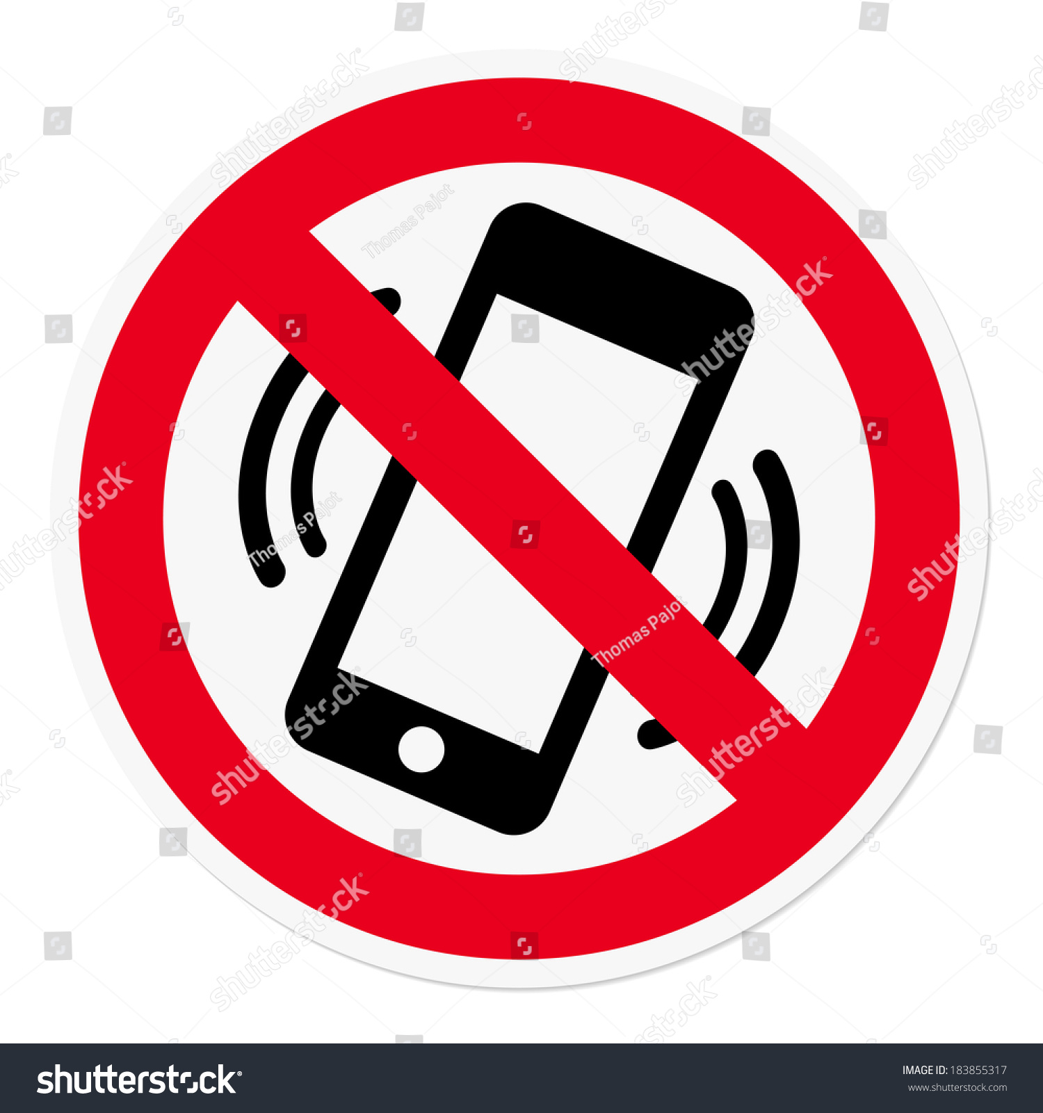 Mobile Phone Prohibited Stock Vector (Royalty Free) 183855317 ...