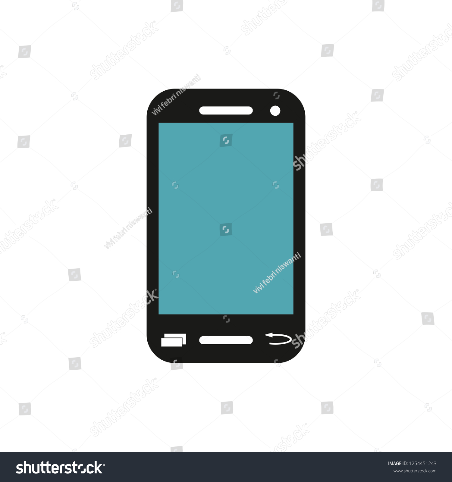 Mobile Phone Symbol Stock Vector (Royalty Free) 1254451243