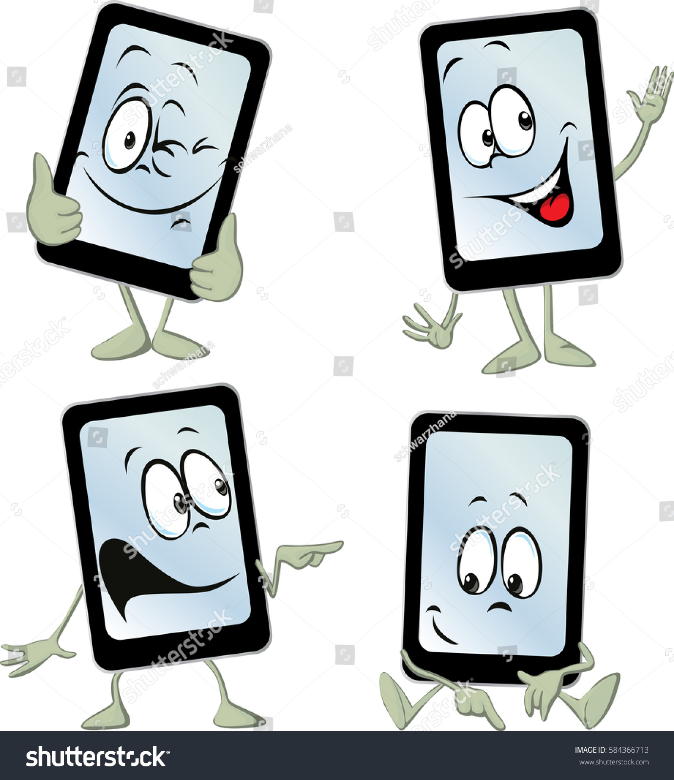 Mobile Phone Tablet Computer Cartoon Vector: vector de stock (libre de ...