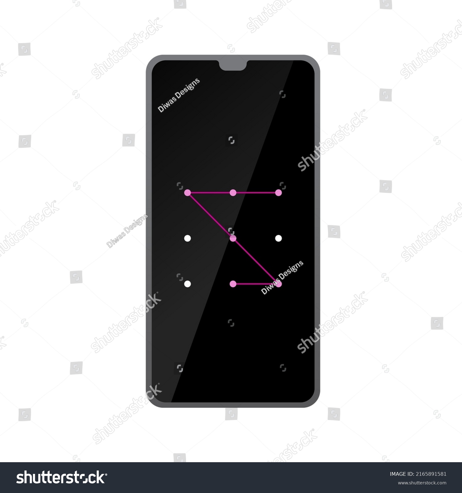 Mobile Phone Unlock Pattern Vector Illustration Stock Vector (Royalty ...