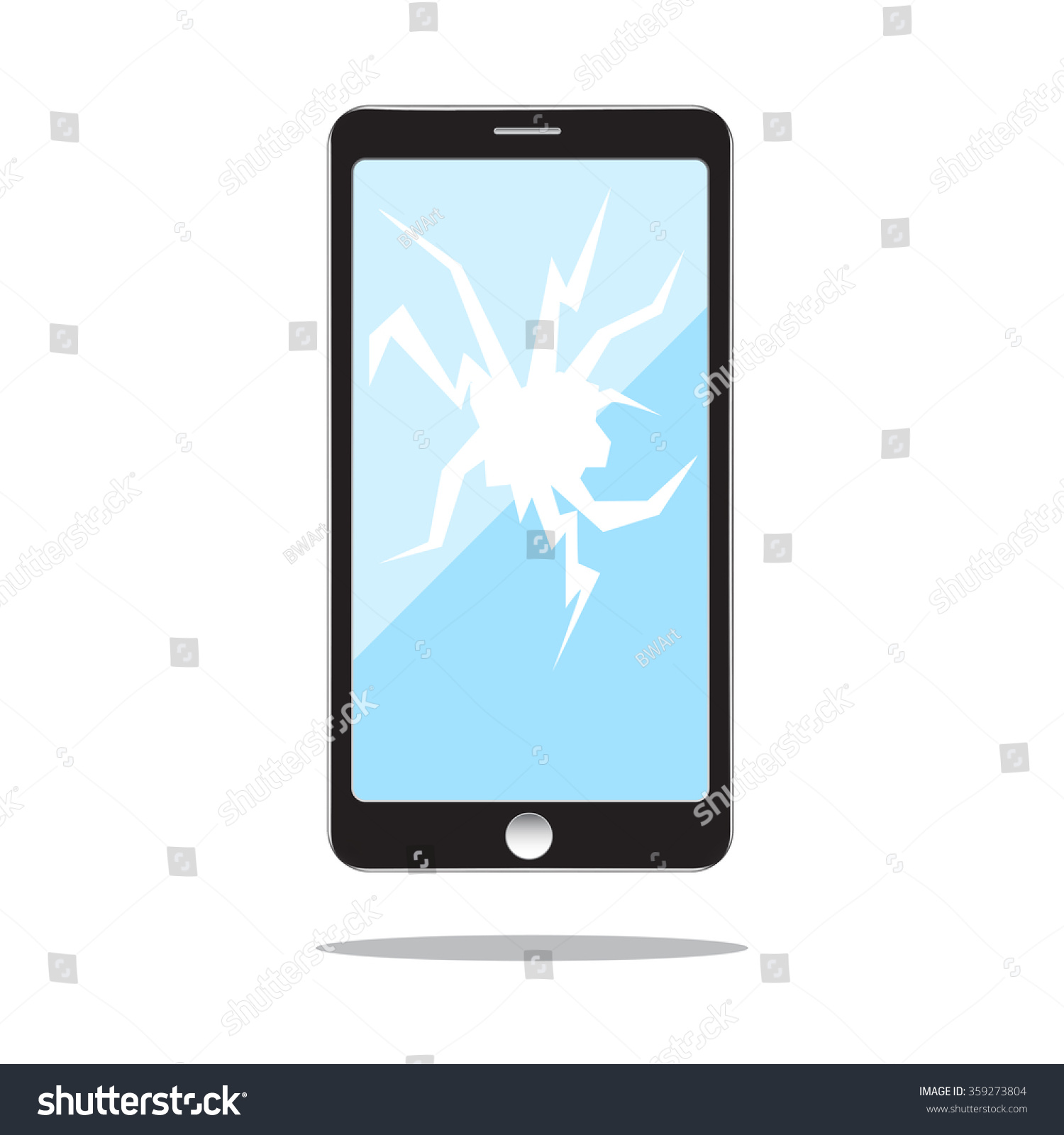 Mobile Phone Crack Screen Vector Stock Vector (Royalty Free) 359273804