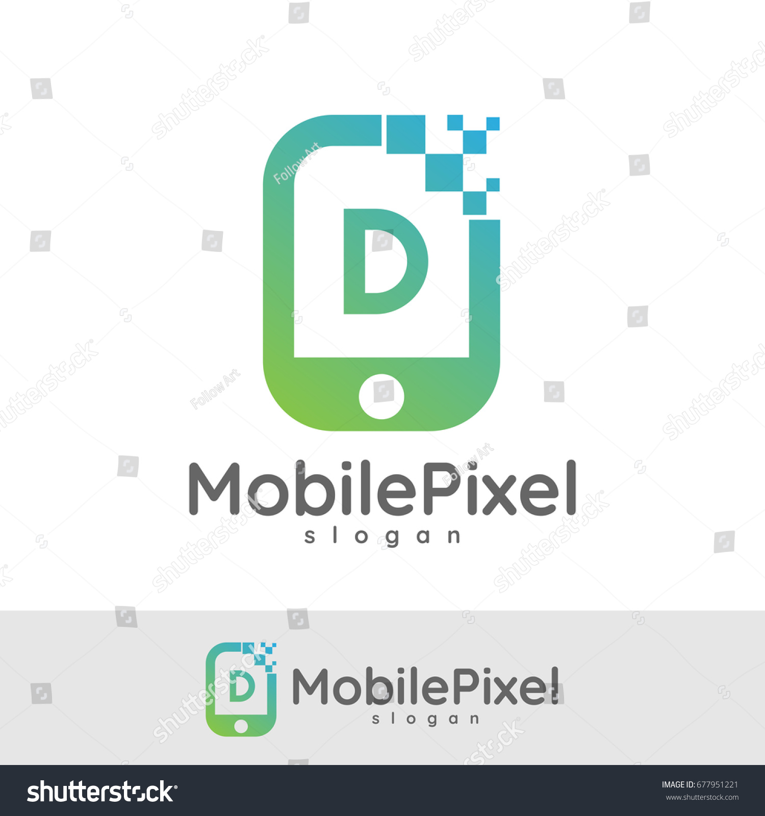 Mobile Pixel Initial Letter D Logo Stock Vector (Royalty Free) 677951221
