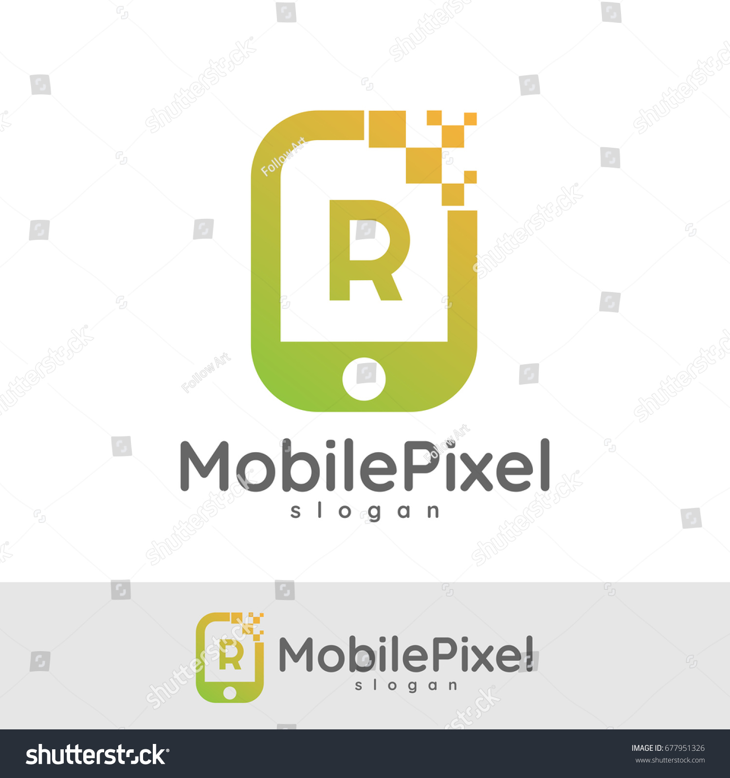 Mobile Pixel Initial Letter R Logo: vector de stock (libre de regalías ...