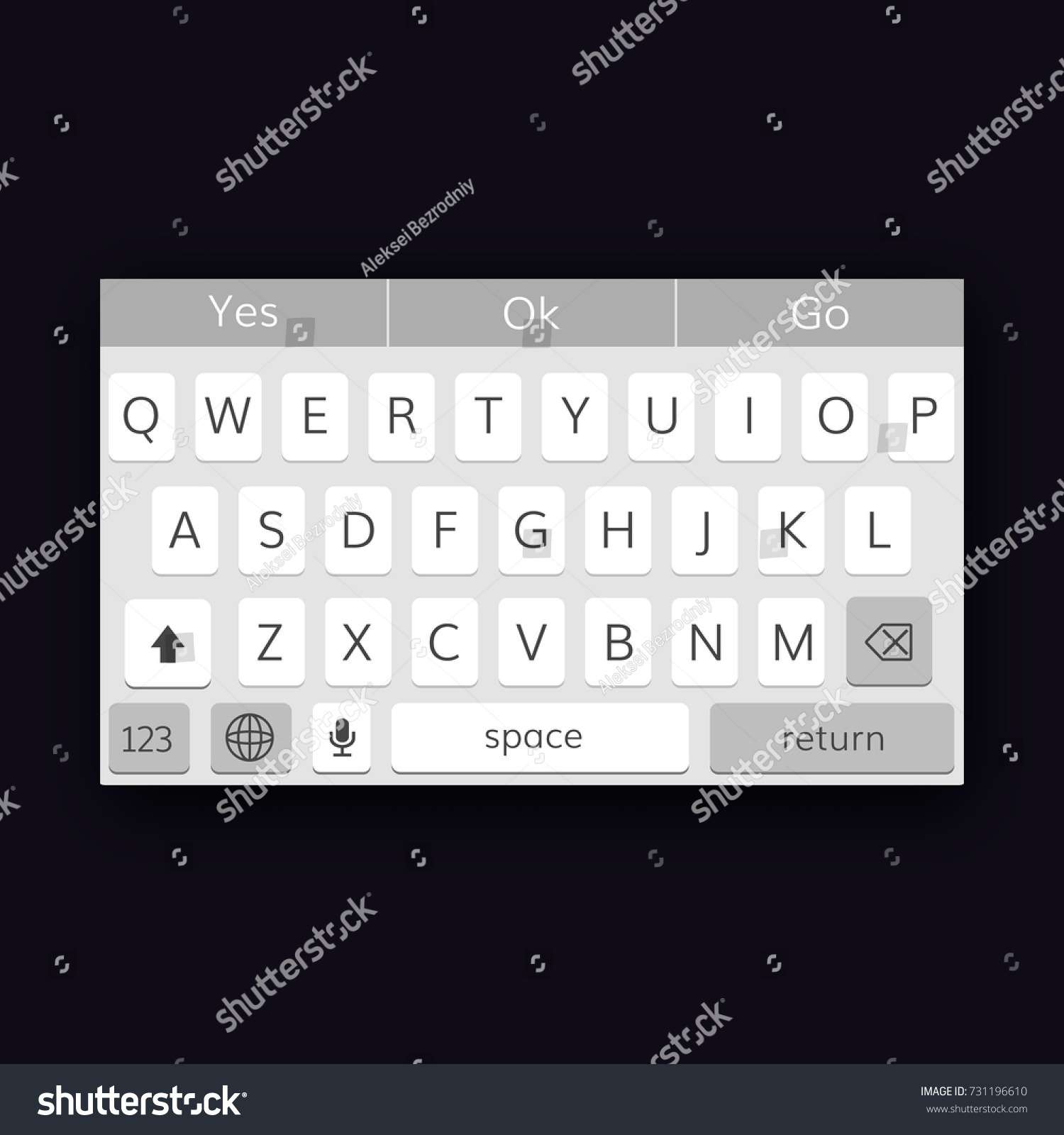 Mobile Qwerty Keyboard Vector Interface Cellphone Stock Vector (Royalty ...