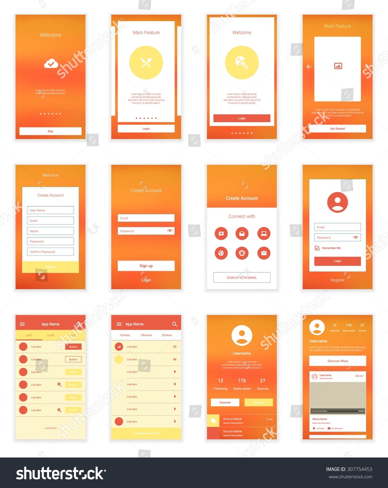 Mobile Screens User Interface Kit Modern Stock Vector (Royalty Free ...
