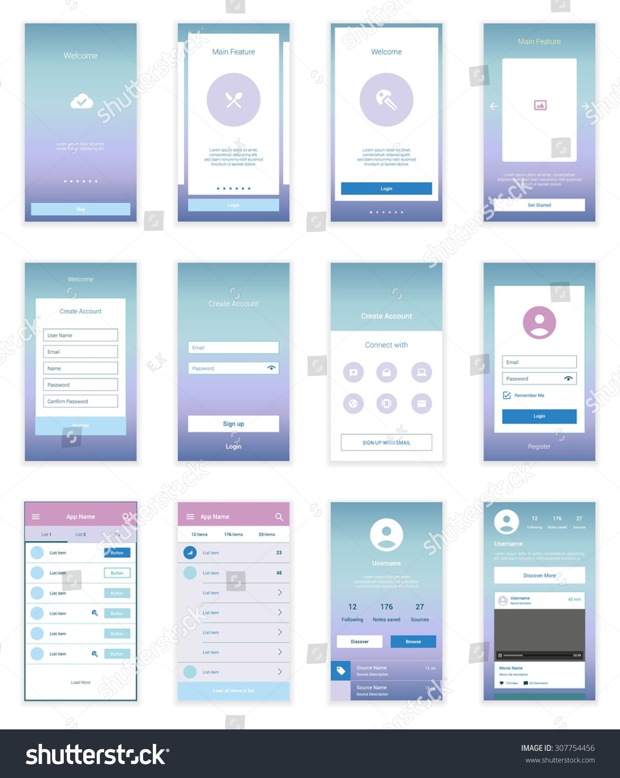Mobile Screens User Interface Kit Modern Stock Vector (Royalty Free ...