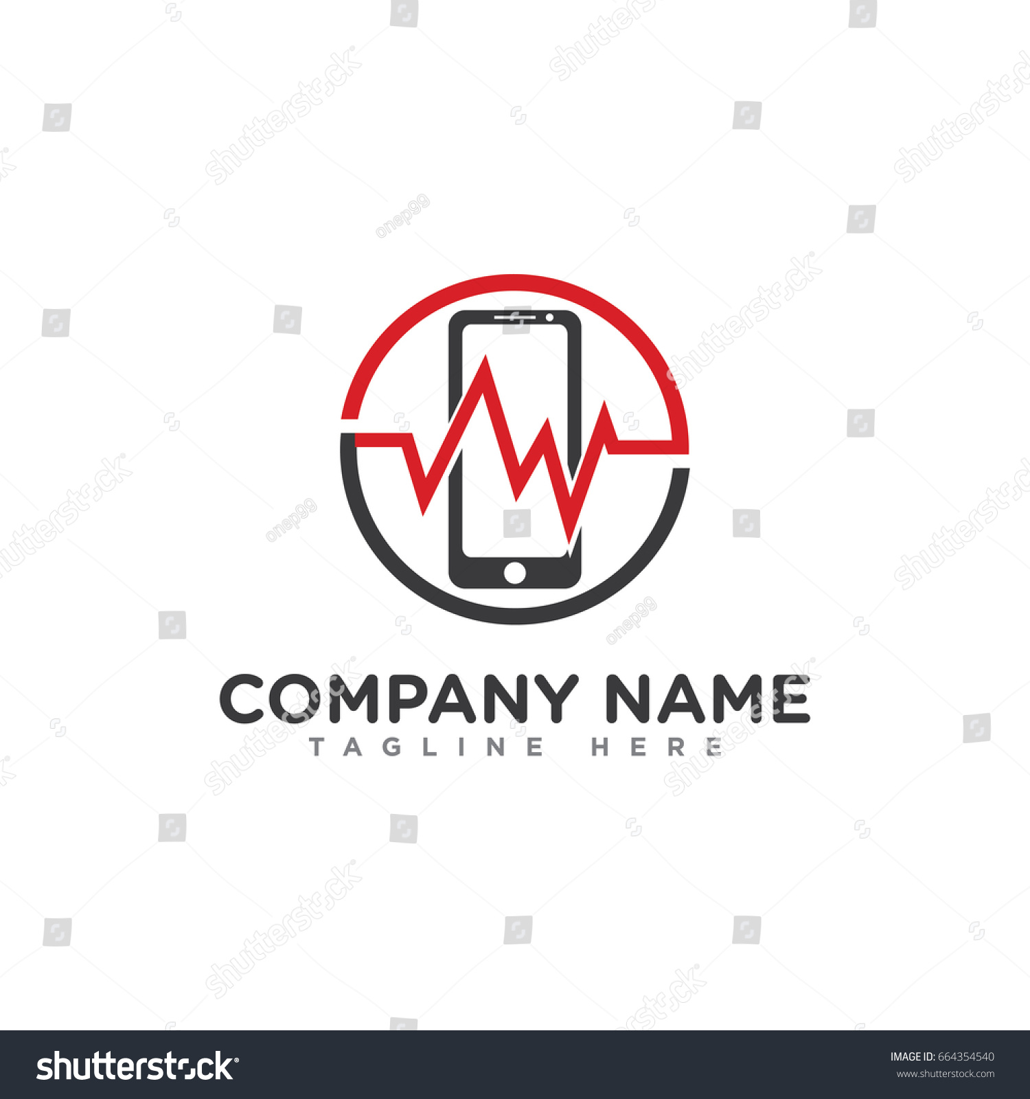 Mobile Service Logo Stock Vector (Royalty Free) 664354540