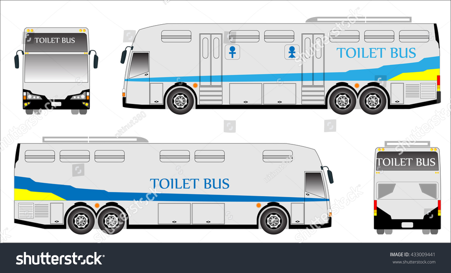 Mobile Toilet Bus Stock Vector (Royalty Free) 433009441 | Shutterstock