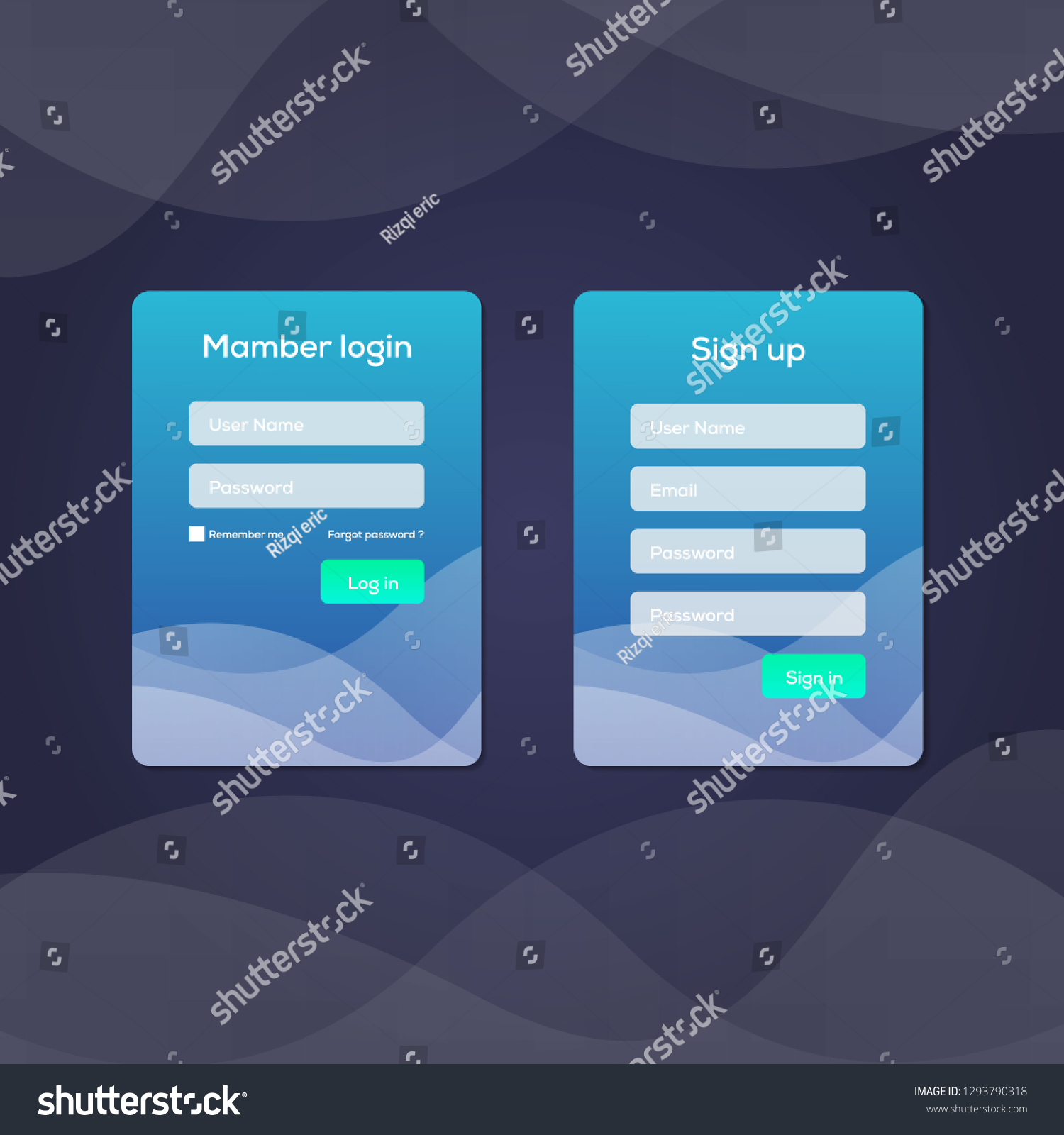 Mobile Ui Kit Sign Form Login: vector de stock (libre de regalías ...