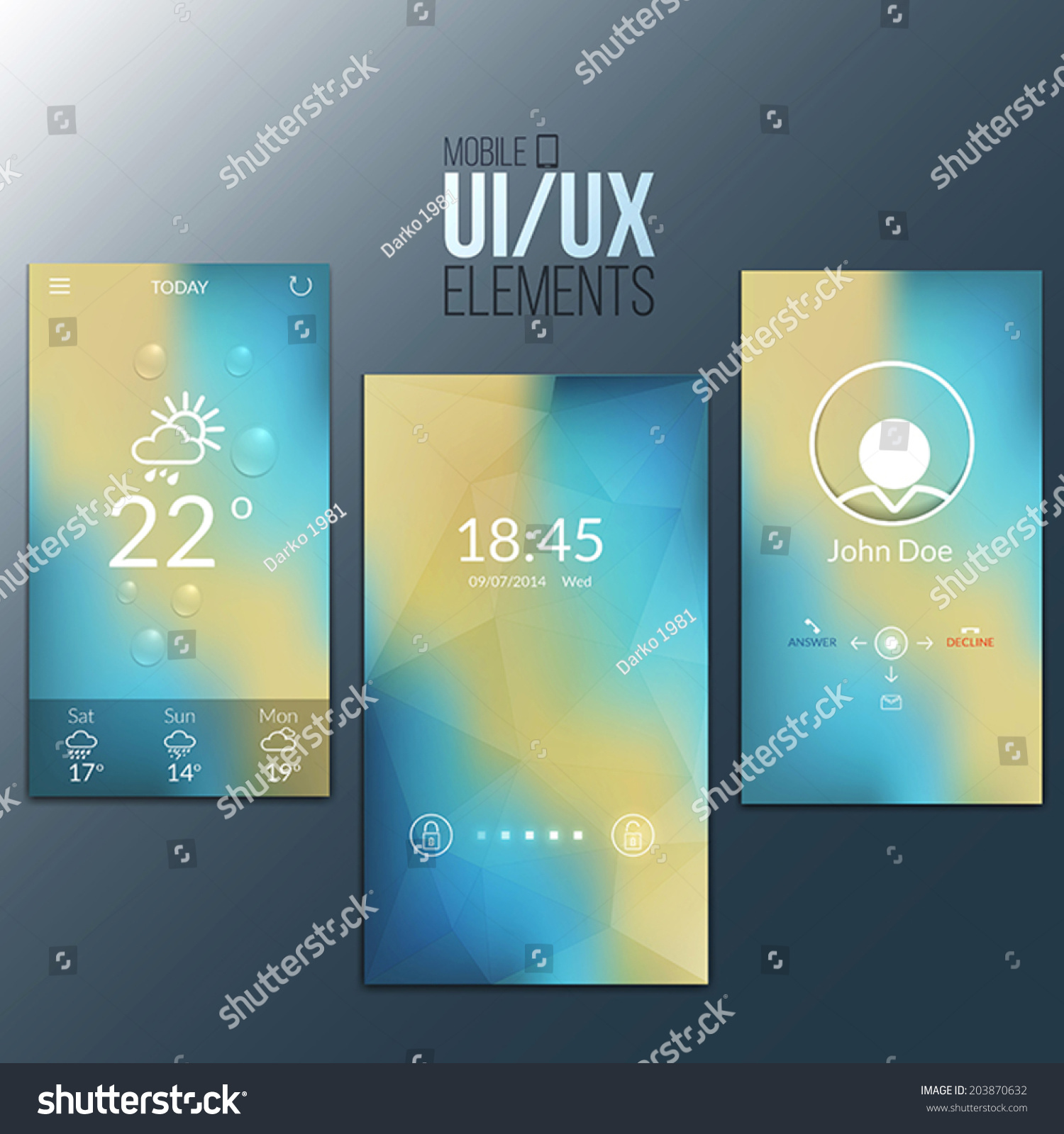 Mobile Uiux Wallpaper Design Vector Stock Vector (Royalty Free ...