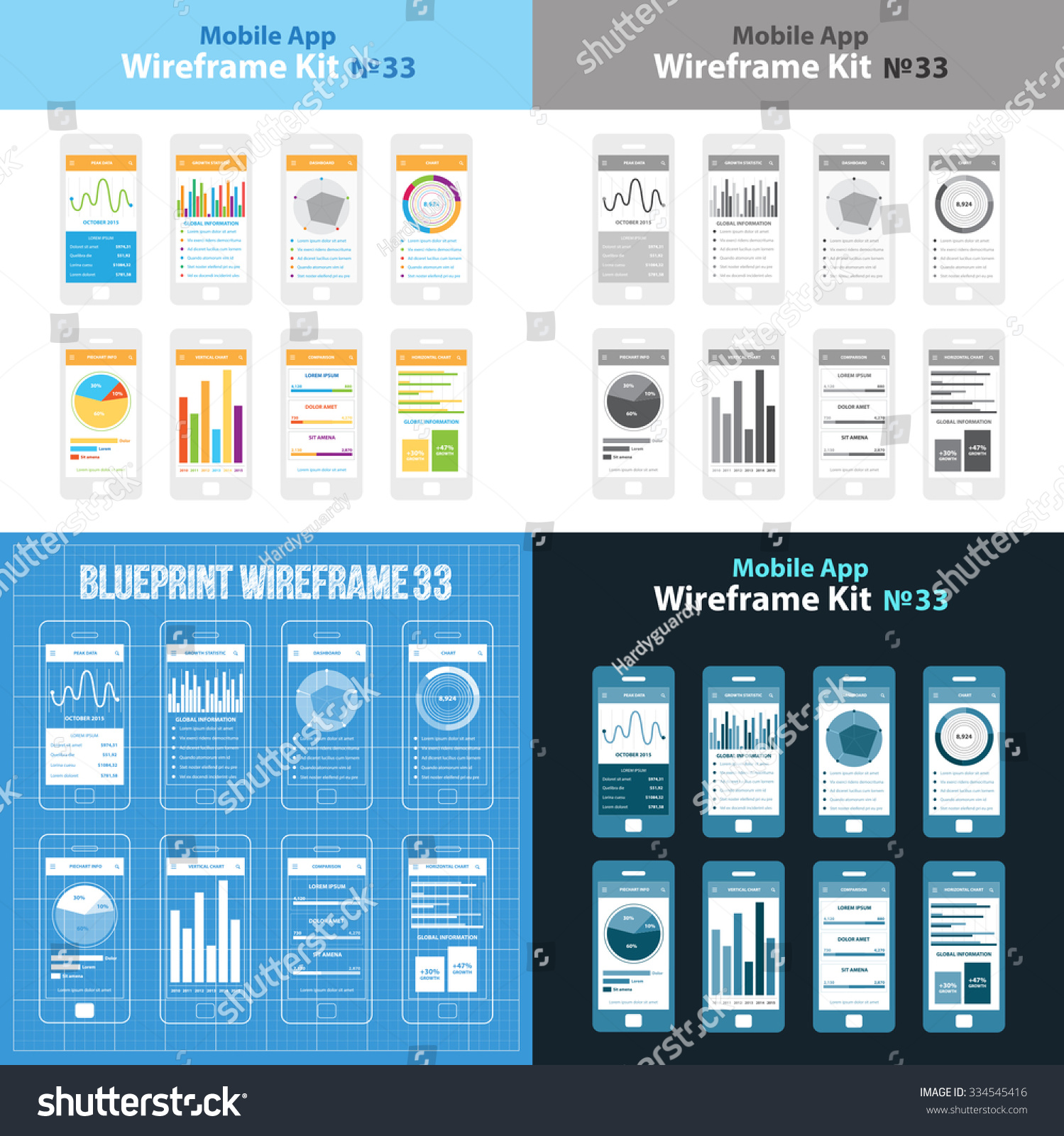 Mobile Wireframe App Ui Kit 33 Stock Vector (Royalty Free) 334545416 ...