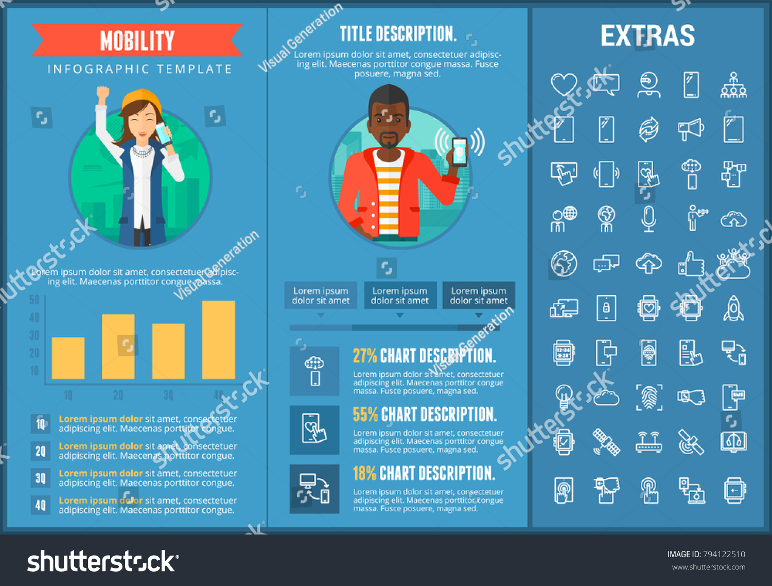 Mobility Infographic Template Elements Icons Infograph Stock Vector ...