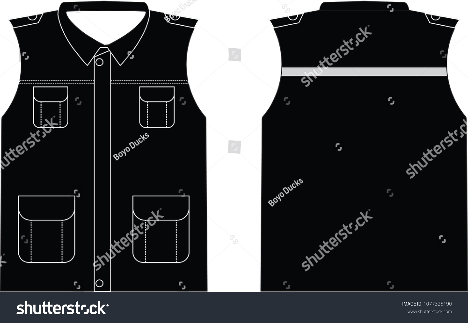 Mock Vest Template Stock Vector (Royalty Free) 1077325190