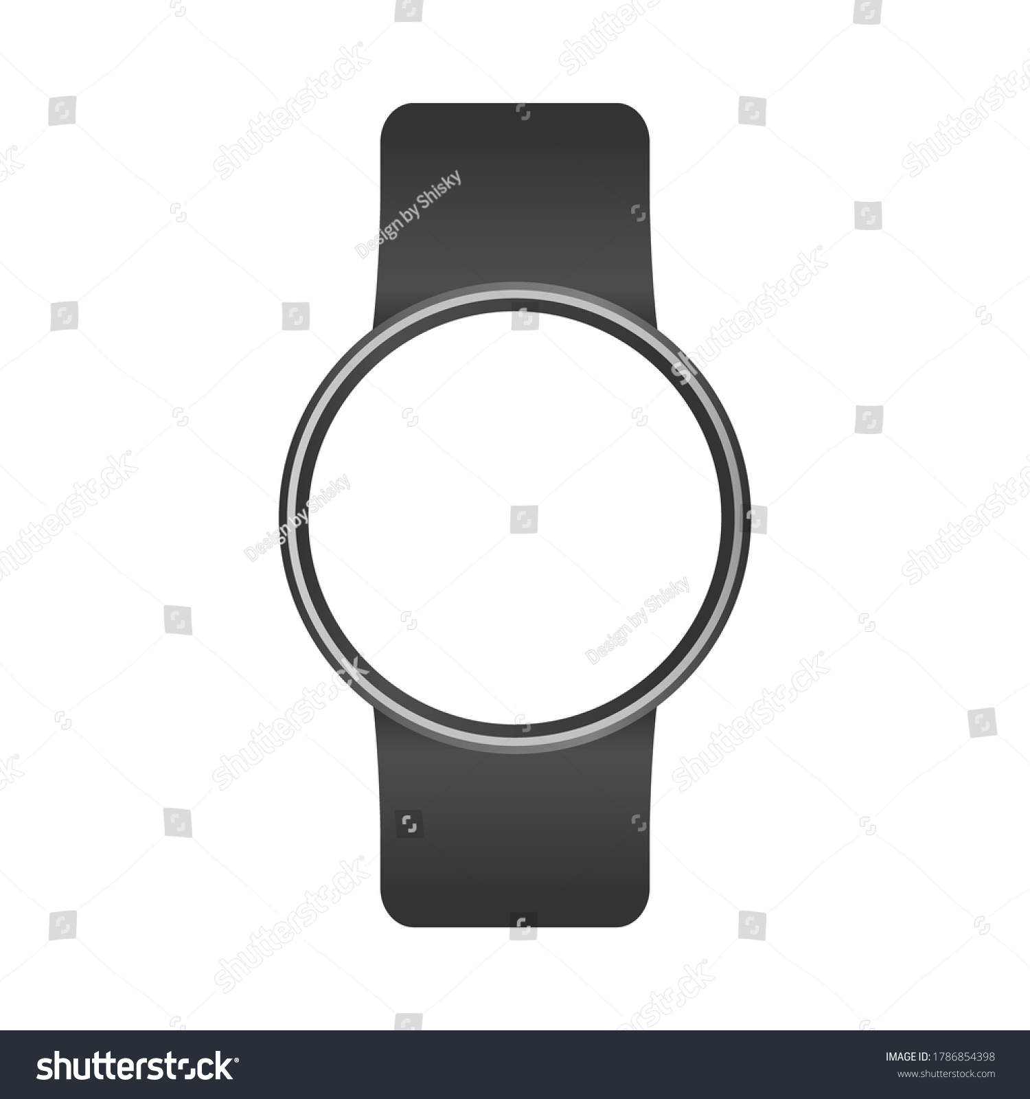 Mockup Round Smart Watch White Background Stock Vector (Royalty Free ...