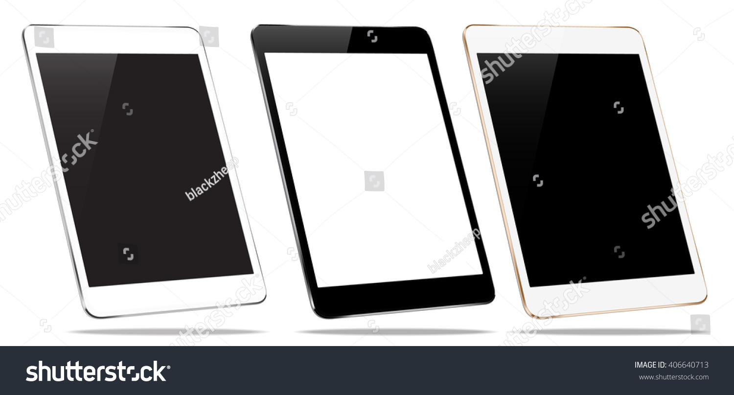 Mockup Tablet Collection Set Isolated On Stock Vector (Royalty Free ...