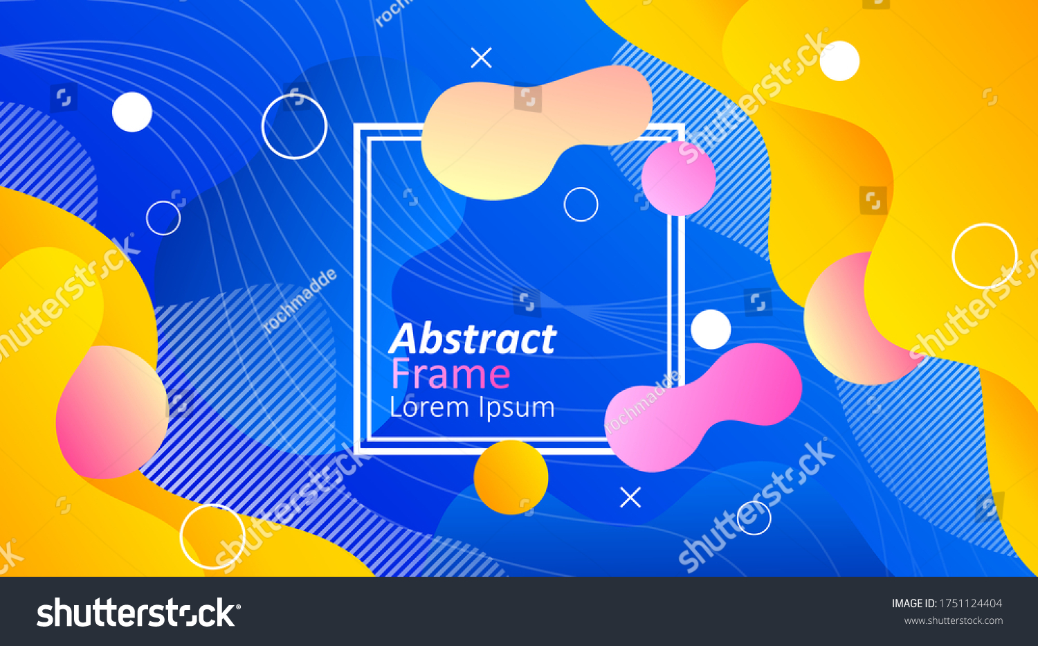 Modern Abstract Geometric Liquid Frame Template 库存矢量图（免版税）1751124404 ...