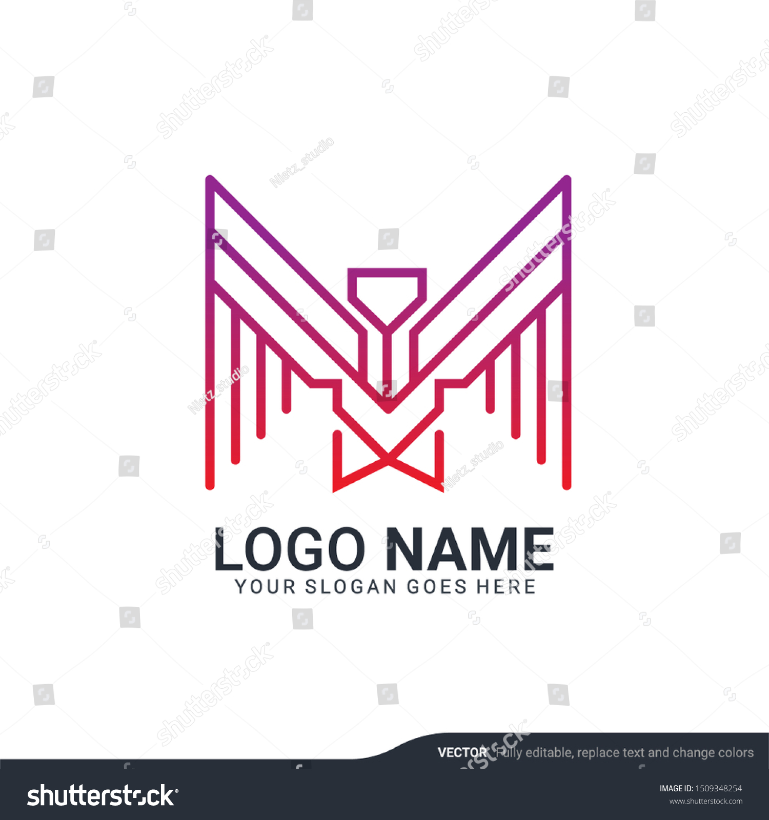 Modern Abstract Tech Eagle Logo Design Stock Vector (Royalty Free ...