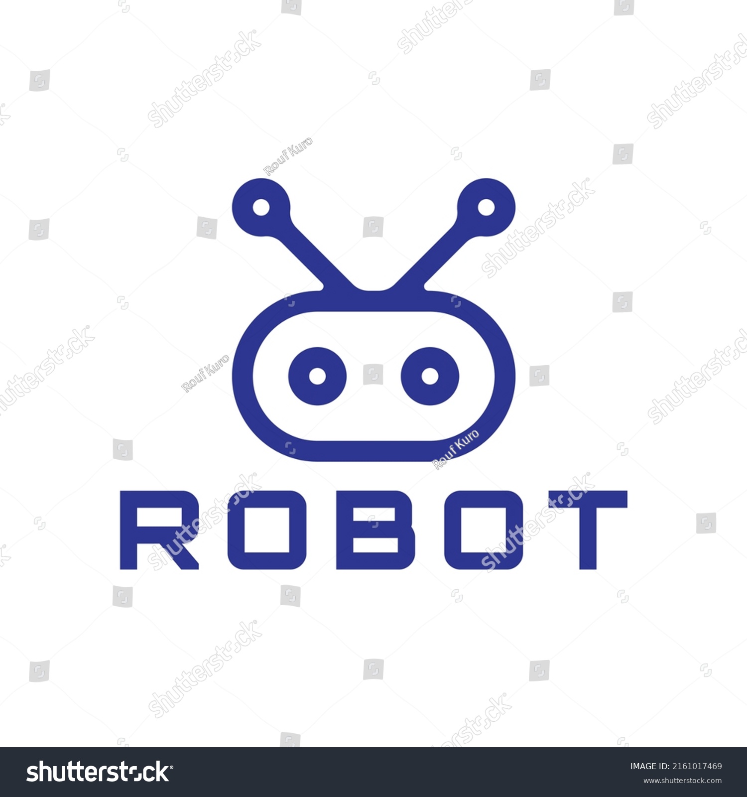 Modern Simple Robot Logo Design Stock Vector (Royalty Free) 2161017469 ...
