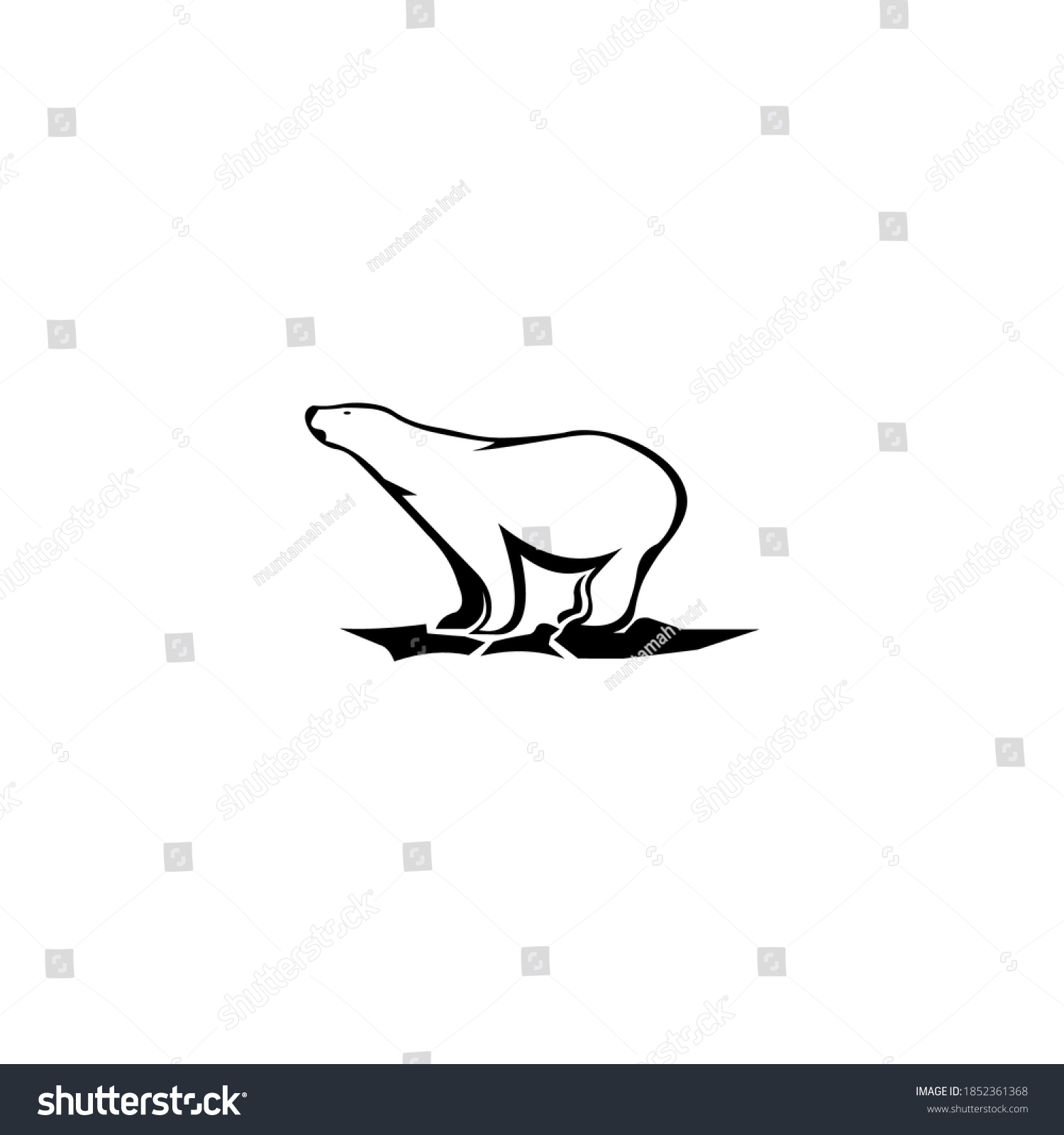 Modern Unique Bear Logo Stock Vector (Royalty Free) 1852361368 ...