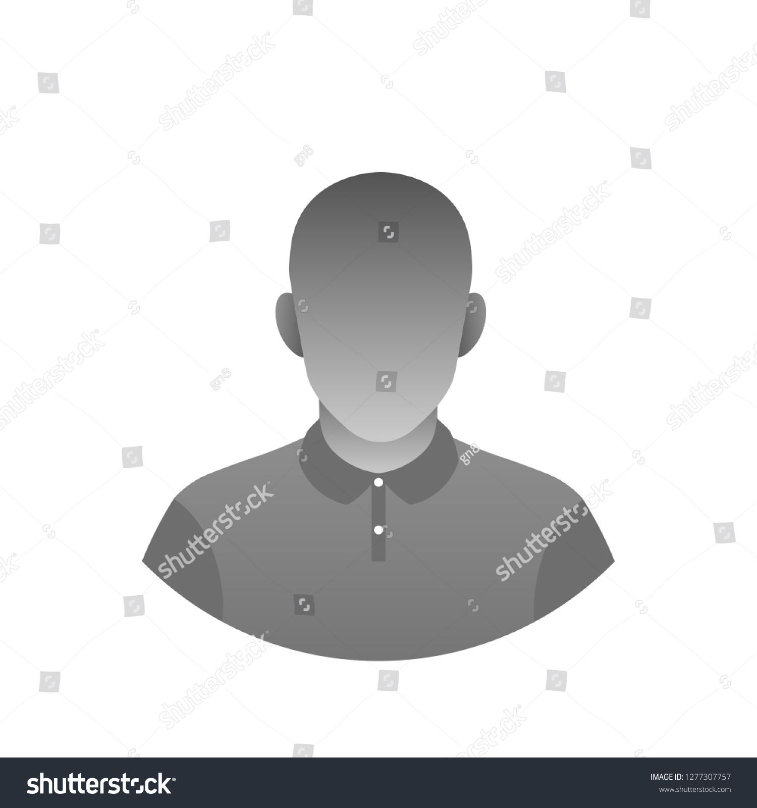 Modern Anonymous Asexual Profile Picture Monochrome Stock Vector Royalty Free 1277307757