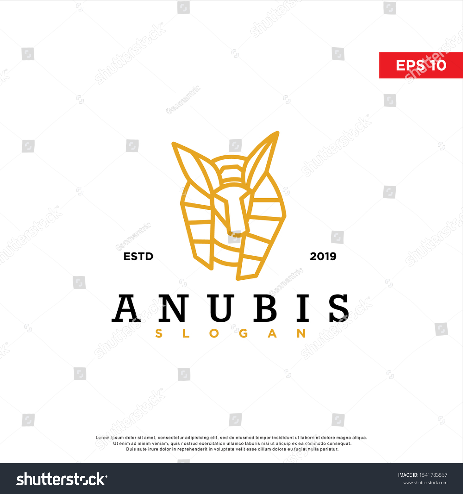 Modern Anubis Logo Simple Icon Template Stock Vector (Royalty Free ...