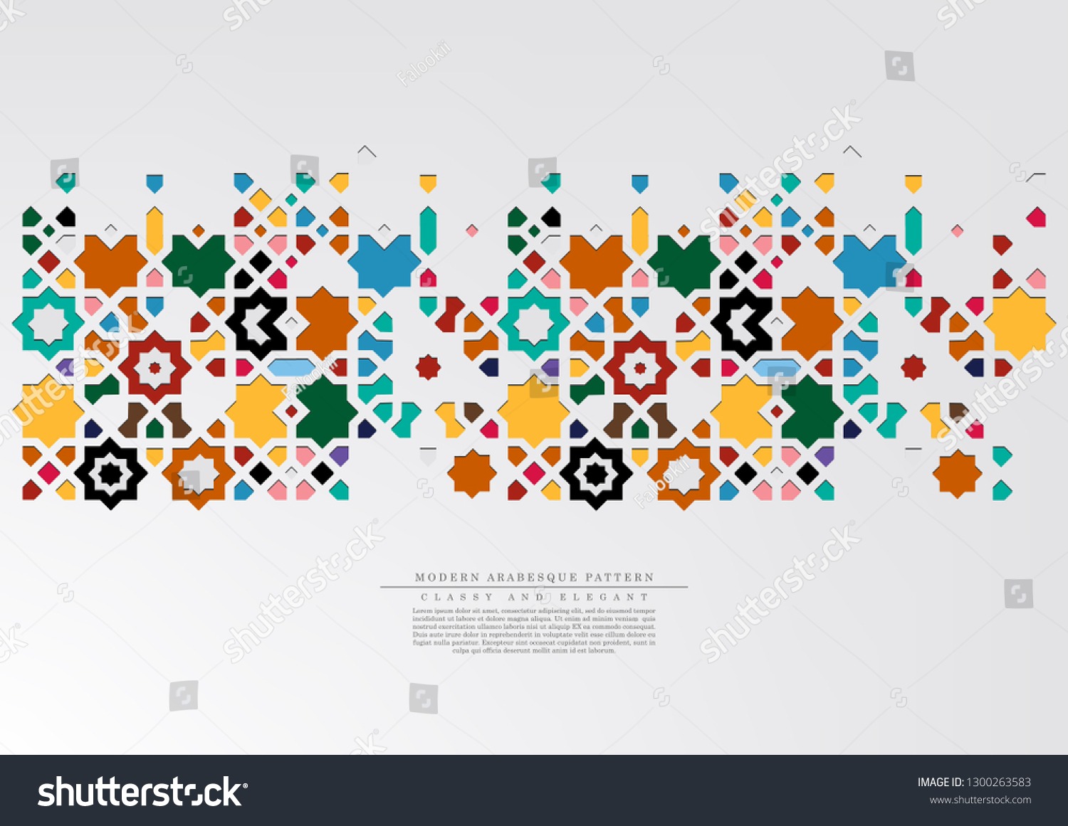 Modern Arabesque Pattern Collection Colorful Background Stock Vector ...