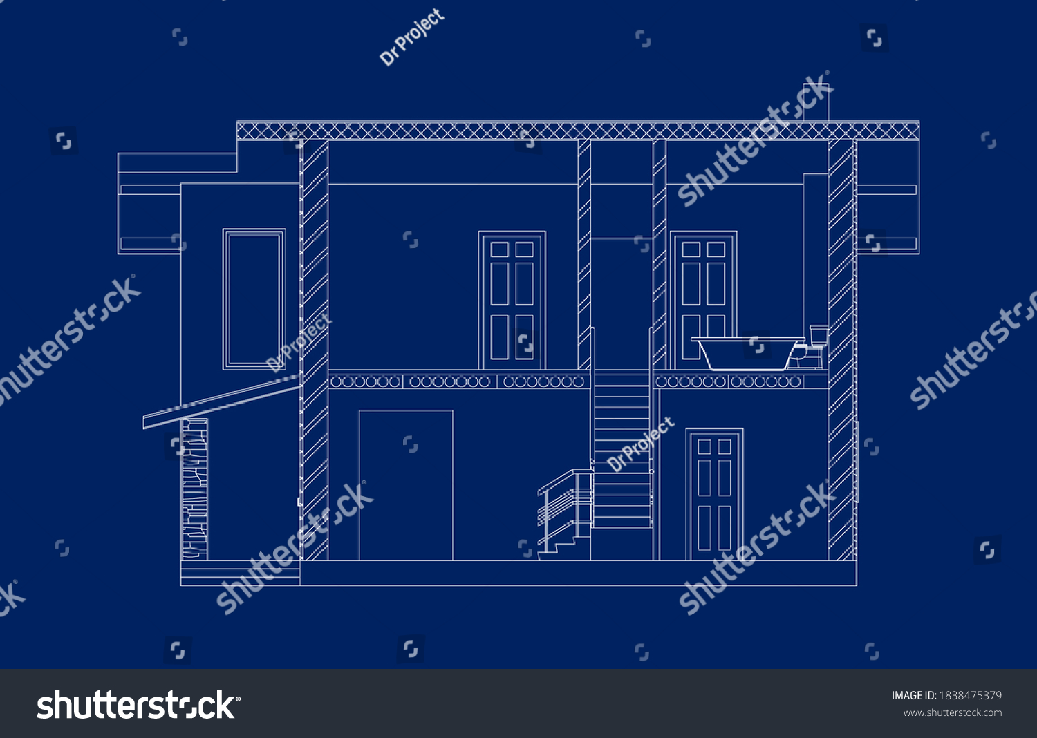 Modern Architectural Background Crosssection House Vector Stock Vector ...
