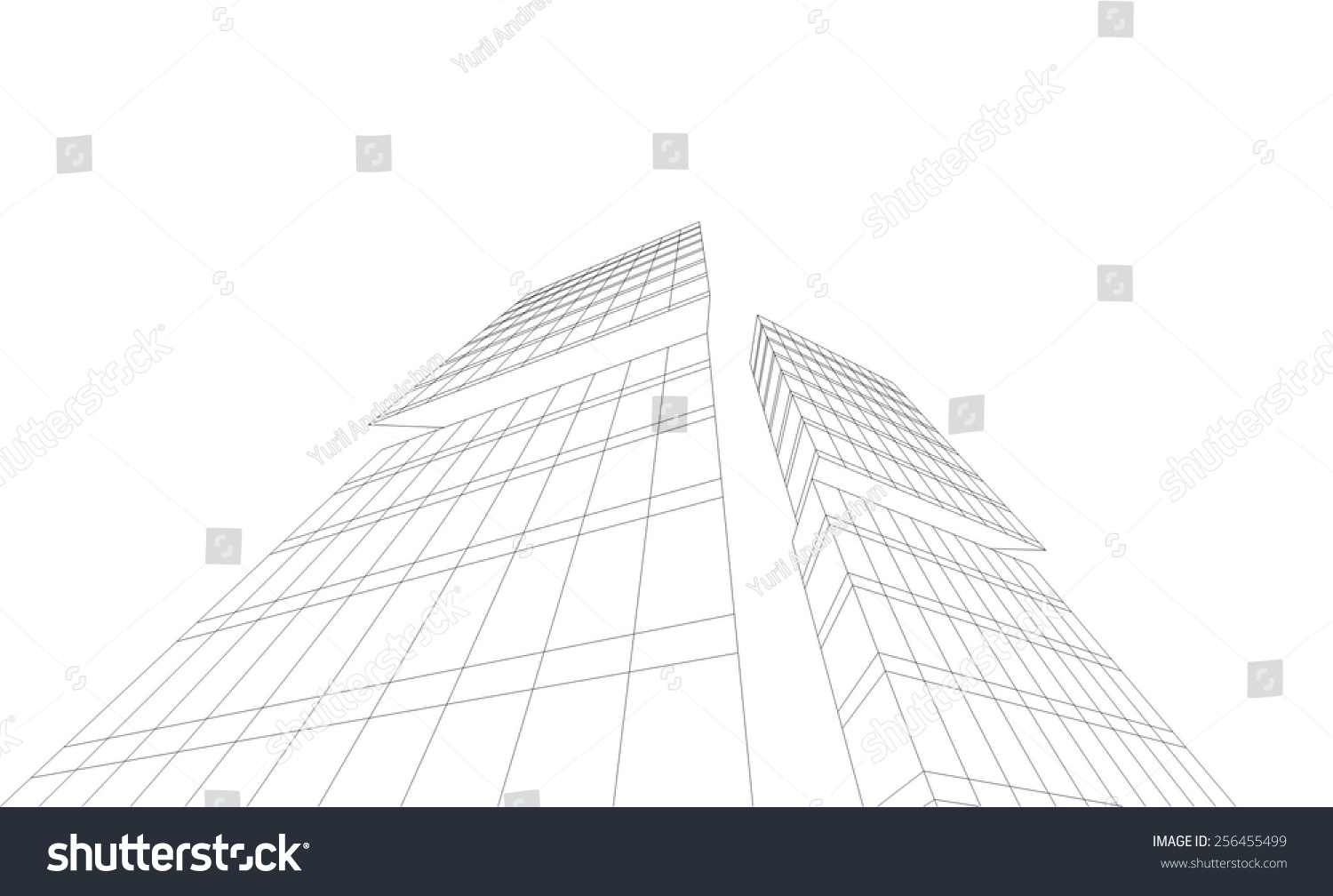 「Modern Architectural Drawing Architecture Background Skyscraper」のベクター ...