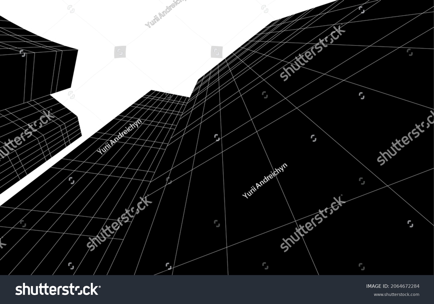 Modern Architecture Digital Drawing Vector 3d Stock Vector (Royalty ...