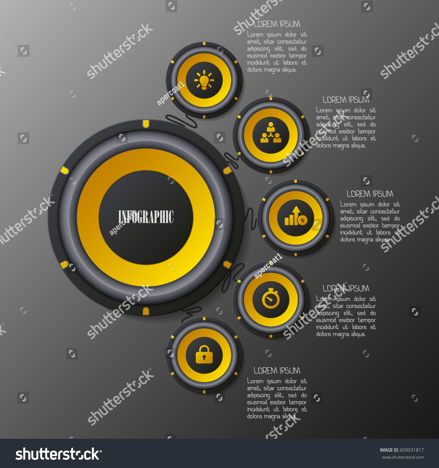 Modern Audio System Speakers Infographic Template Stock Vector ...