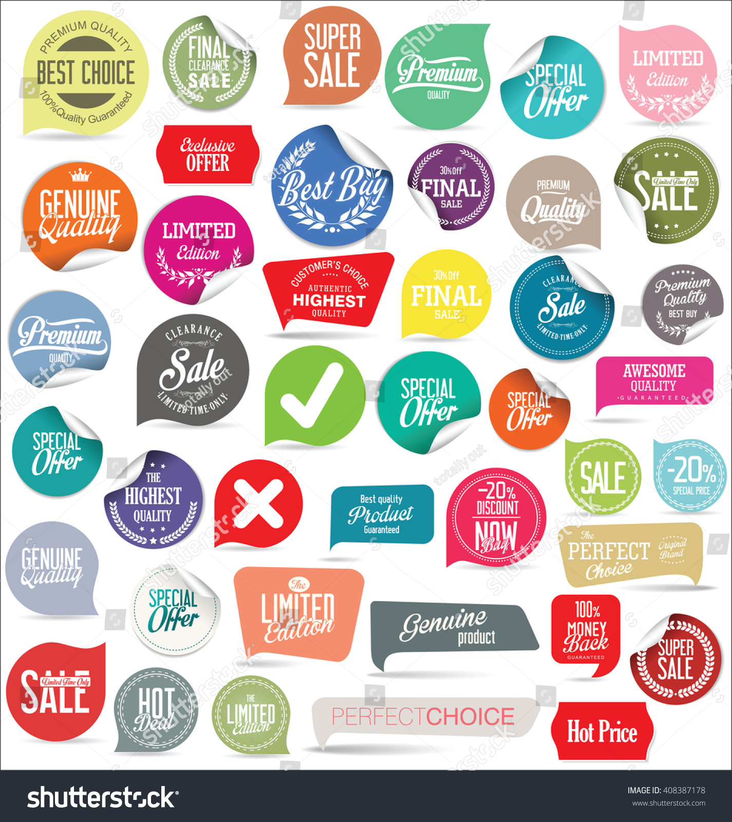 Modern Badges Collection Stock Vector (Royalty Free) 408387178 ...