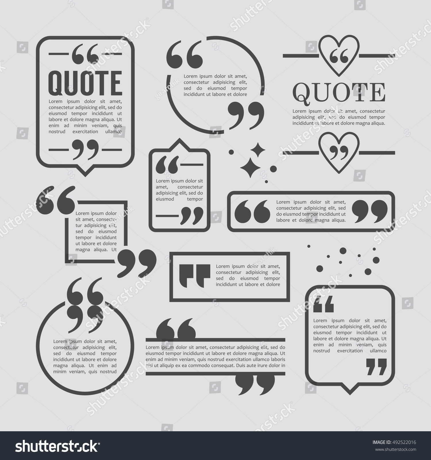 Modern Block Quote Pull Quote Line Stock Vector (Royalty Free) 492522016