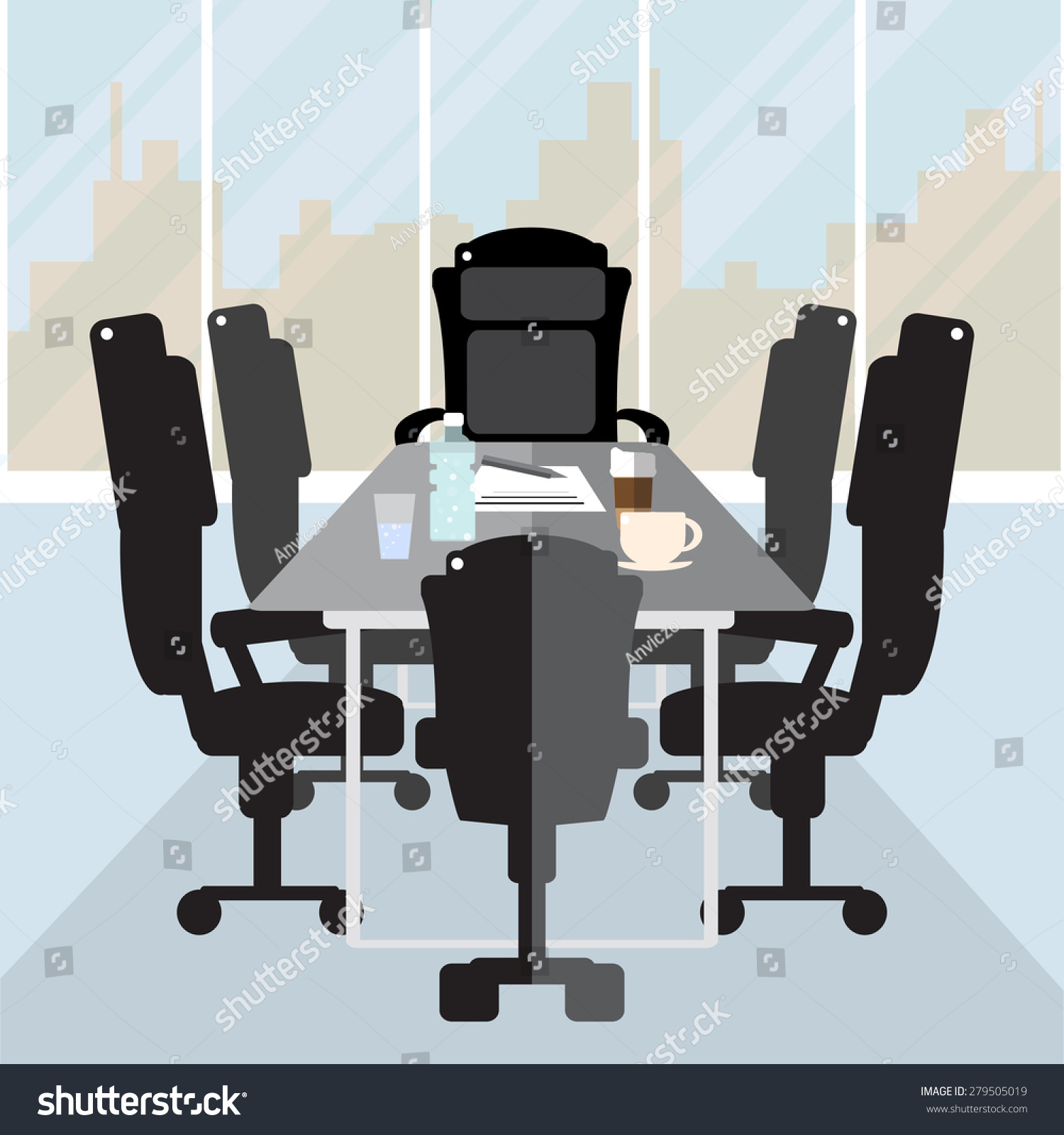 Modern Boardroom Vector Flat Illustration Stock Vector 279505019 ...