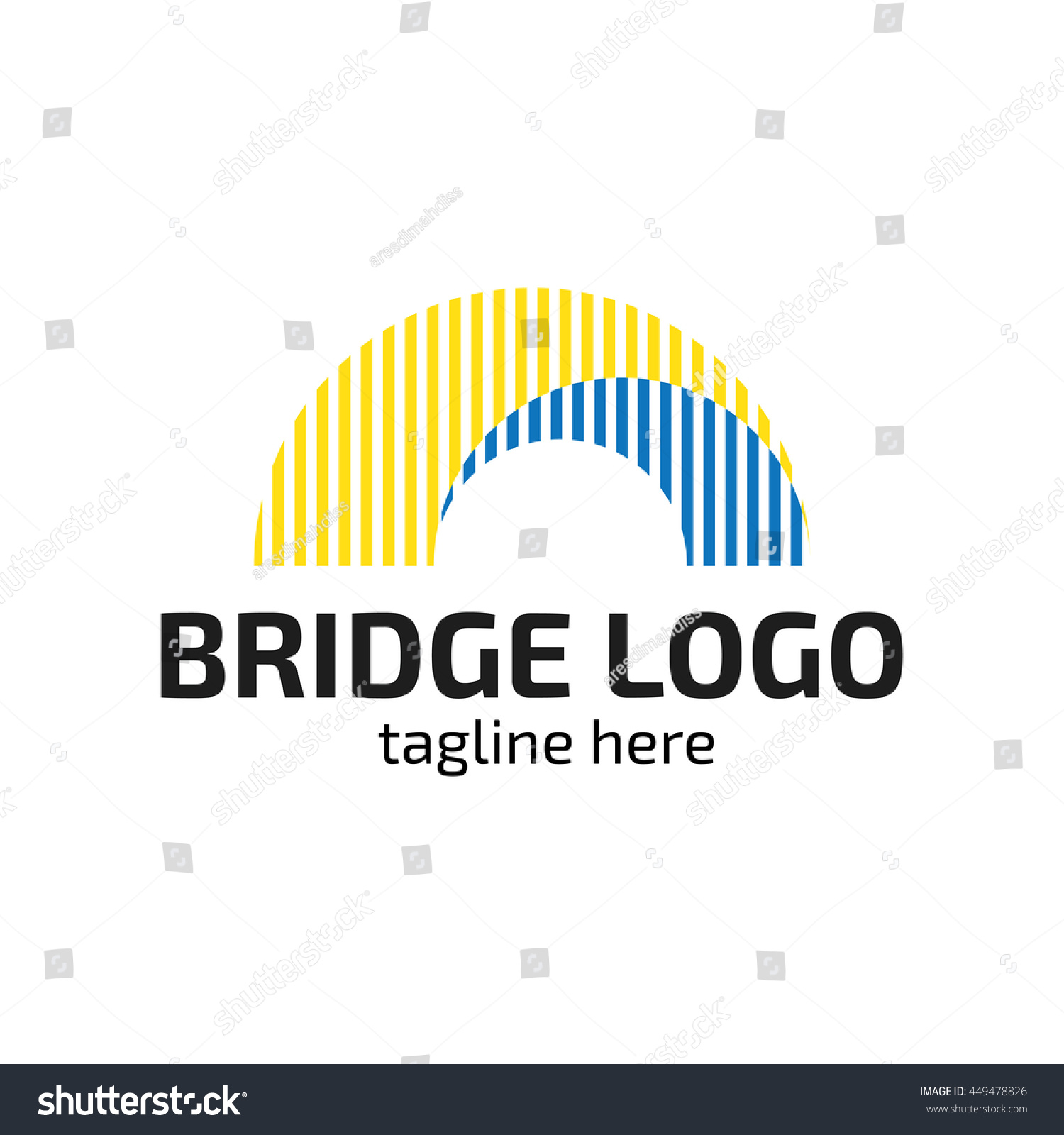 Modern Bridge Connection Logo Template Stock Vector (Royalty Free ...