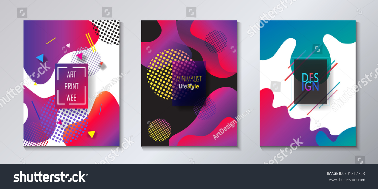 Modern Brochure Covers Set Futuristic Design Stock Vector (Royalty Free ...