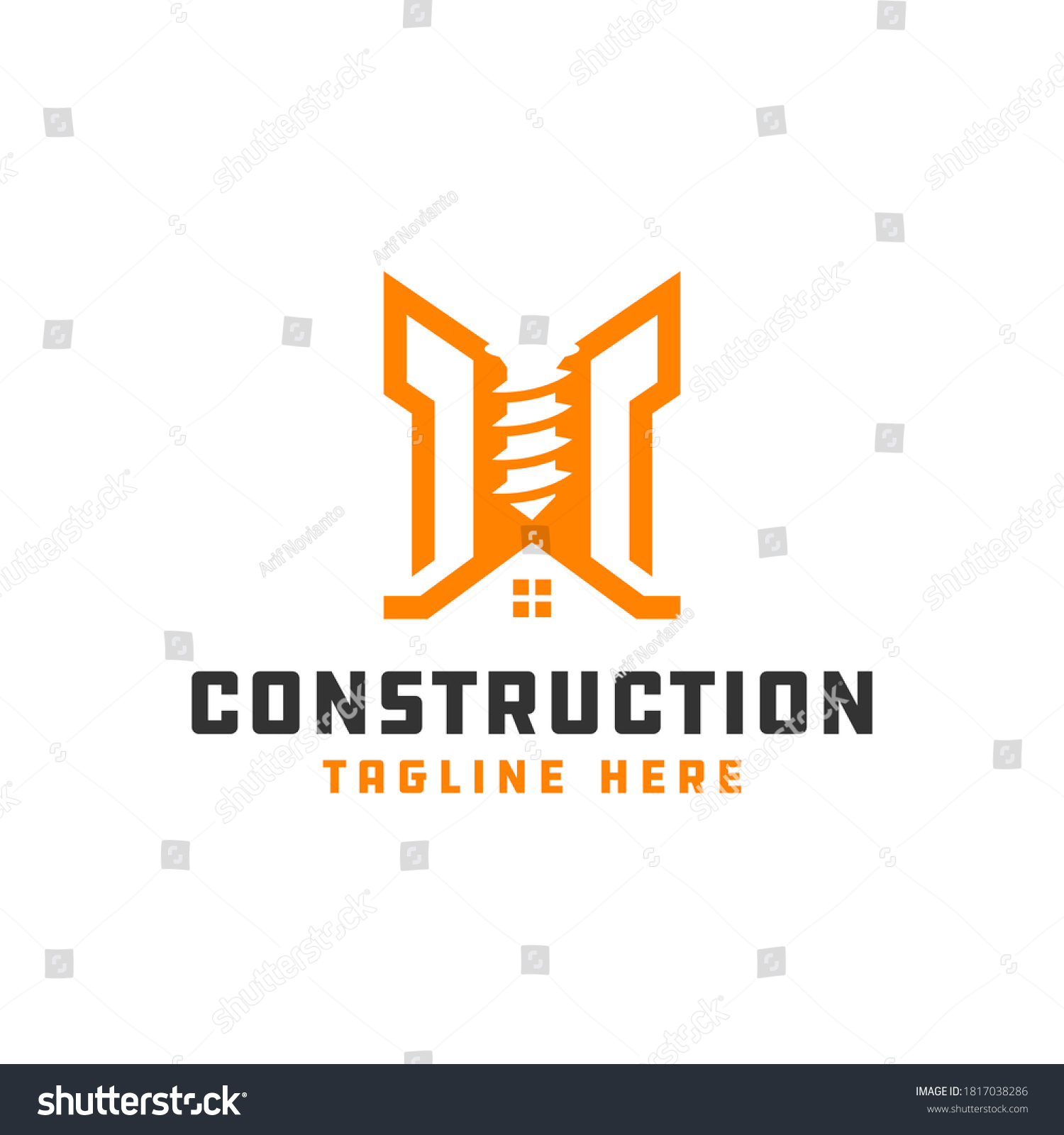 Modern Building Construction Logo Design Stock Vector (Royalty Free ...