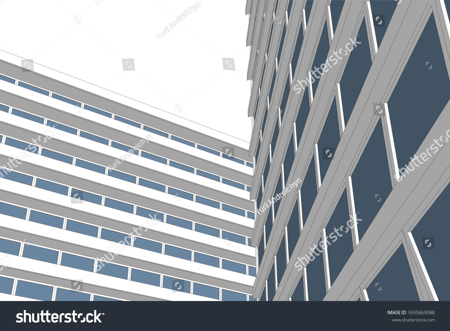 Modern Building Facade Architecture Vector Illustration Stock Vector ...