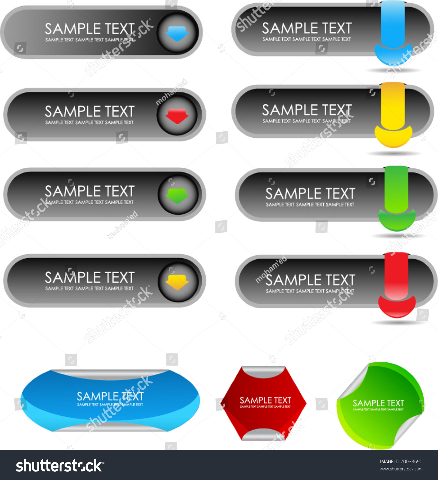 Modern Buttons Tags Stock Vector (Royalty Free) 70033690