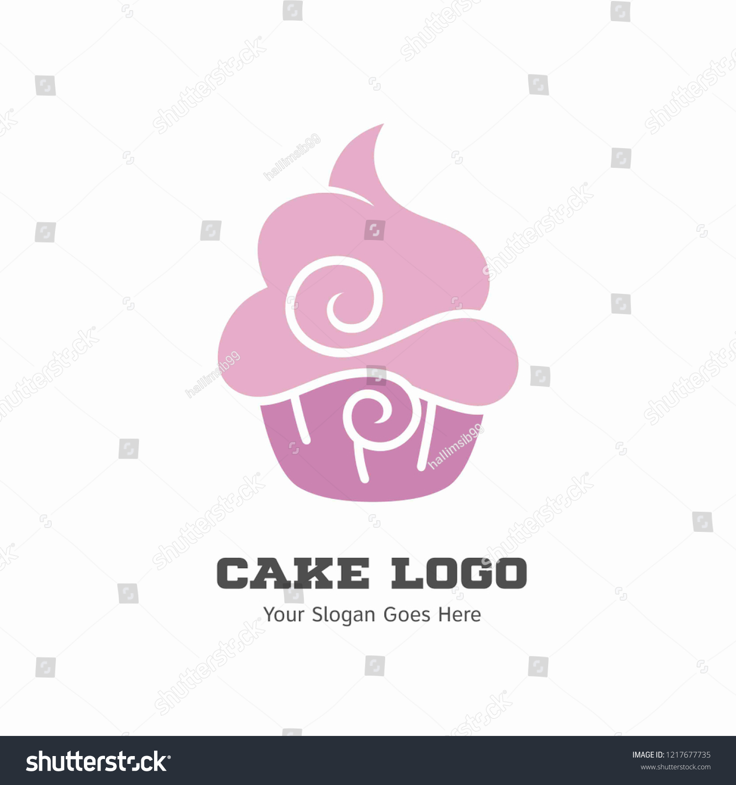 Modern Cake Logo Template Stock Vector (Royalty Free) 1217677735 ...