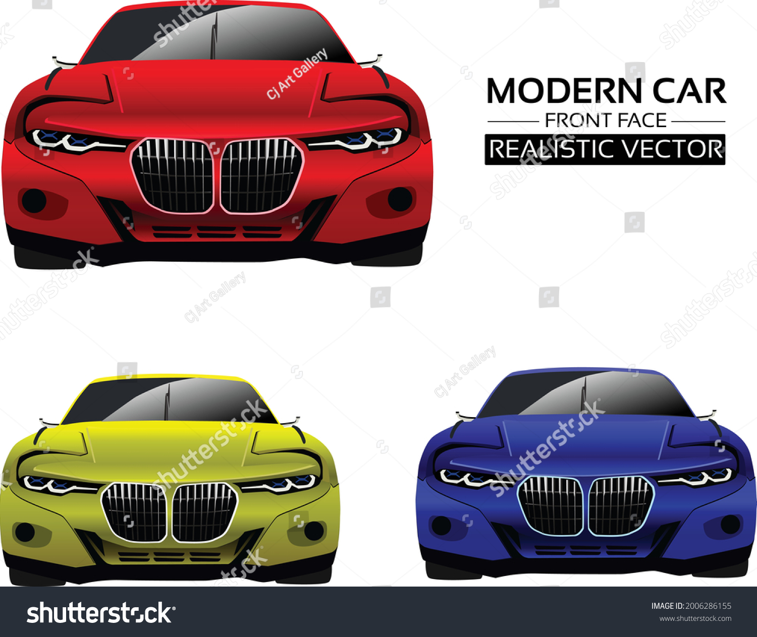 Modern Car Front Look Vector Illustration Stock Vector (Royalty Free ...