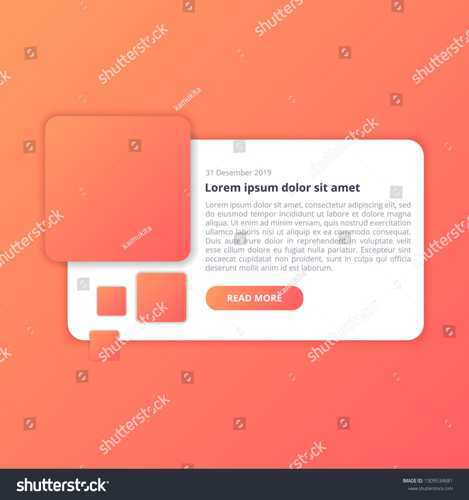 Modern Card Ui Design Vector: vector de stock (libre de regalías ...