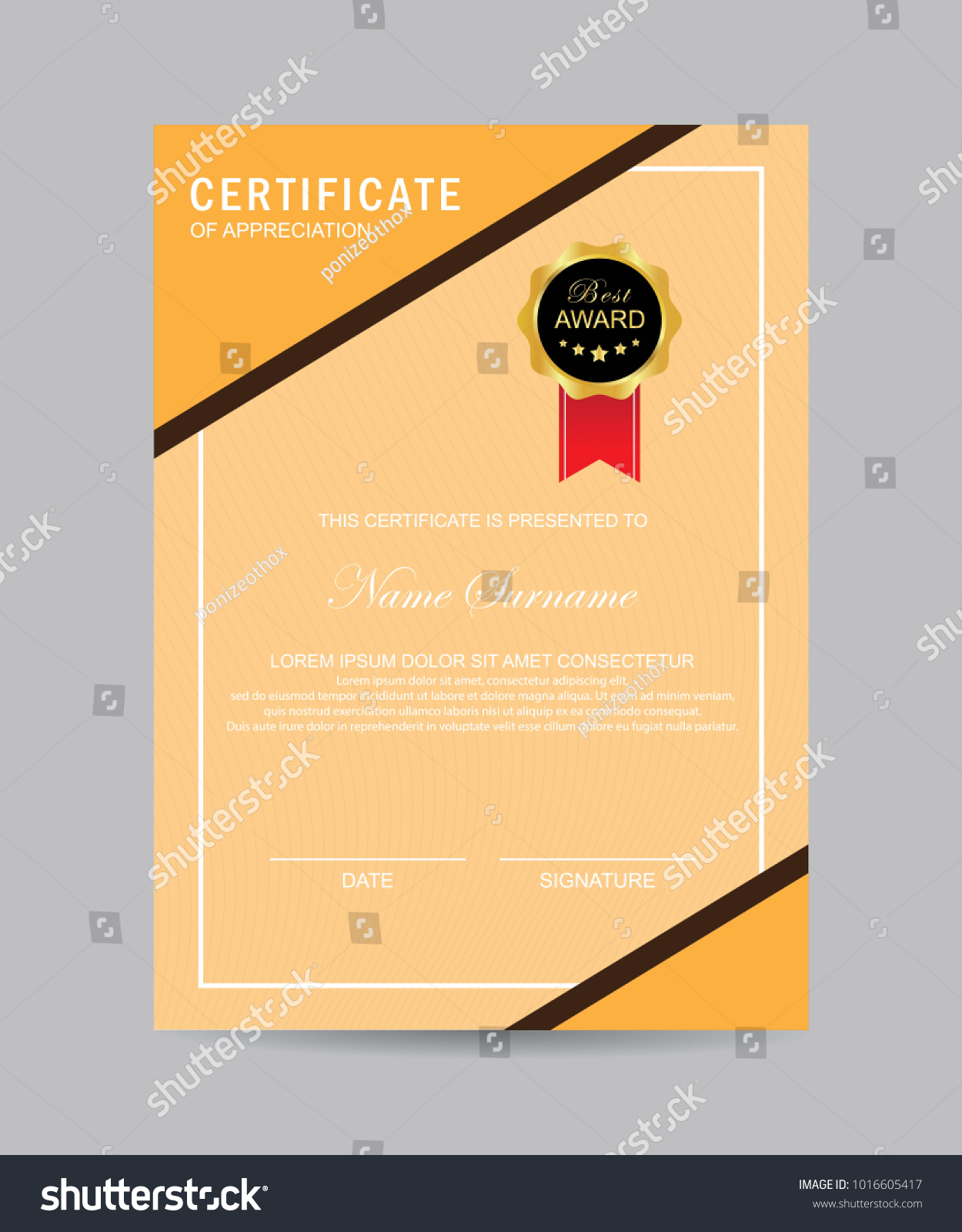 Modern Certificate Vector Stock Vector (Royalty Free) 1016605417 ...