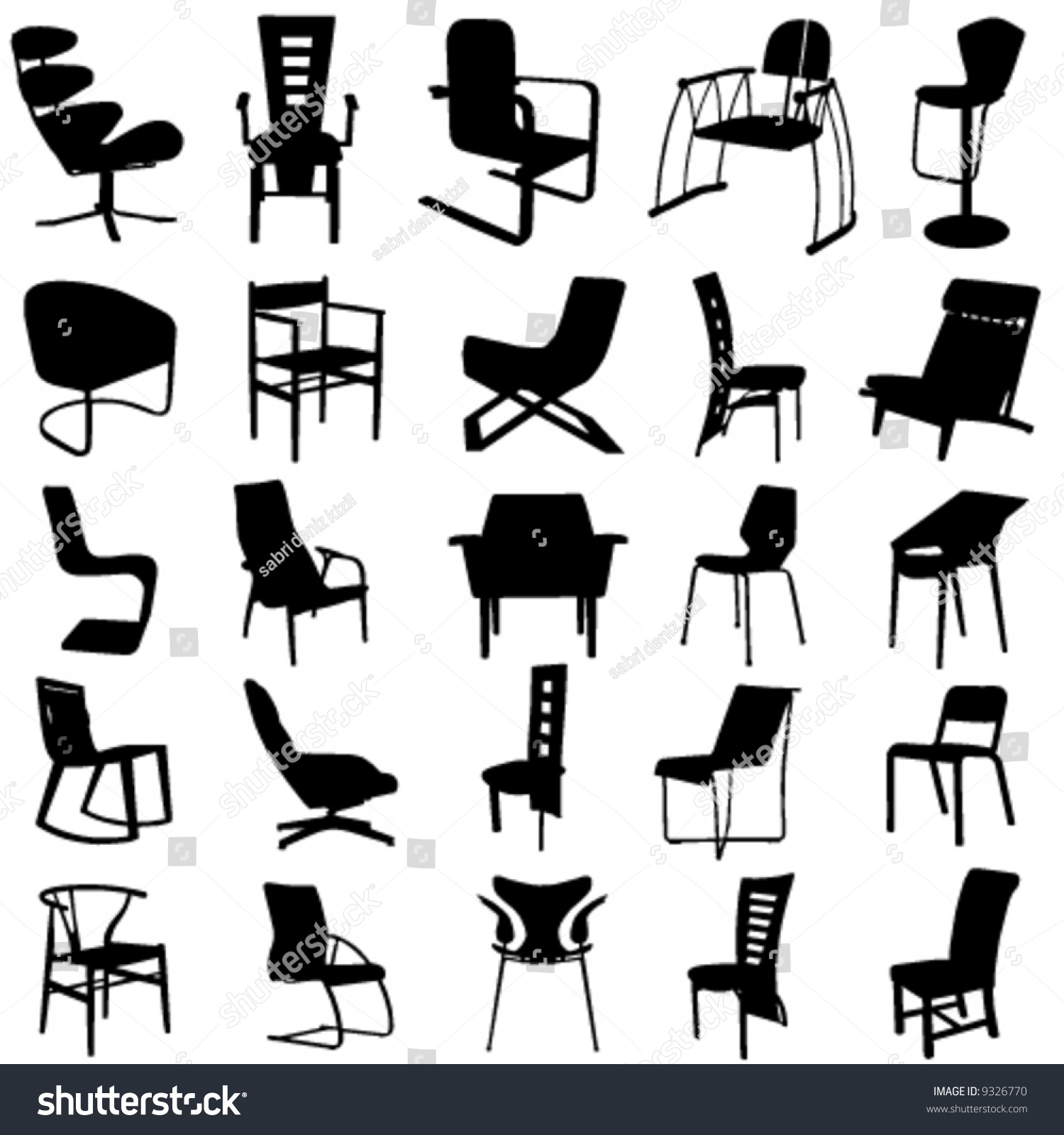 Modern Chair Vector 2 - 9326770 : Shutterstock