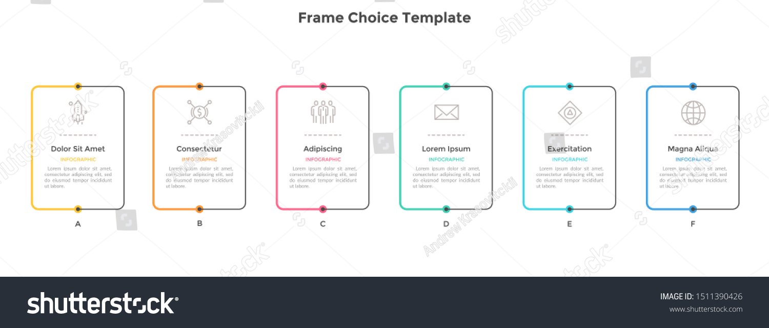 Vektor Stok Modern Chart Six Rectangular Elements Frames (Tanpa Royalti) 1511390426 | Shutterstock