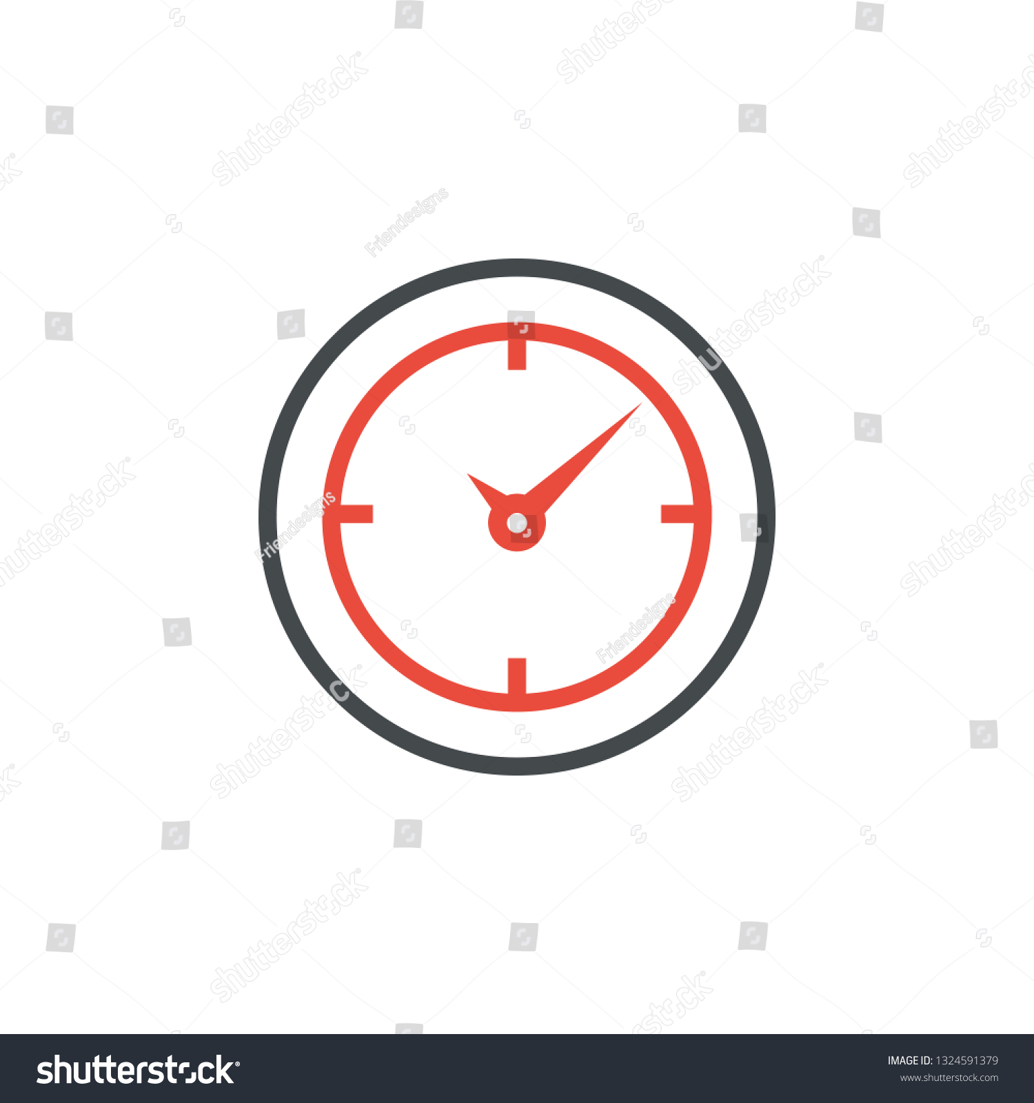 Modern Clock Icon Stock Vector (Royalty Free) 1324591379